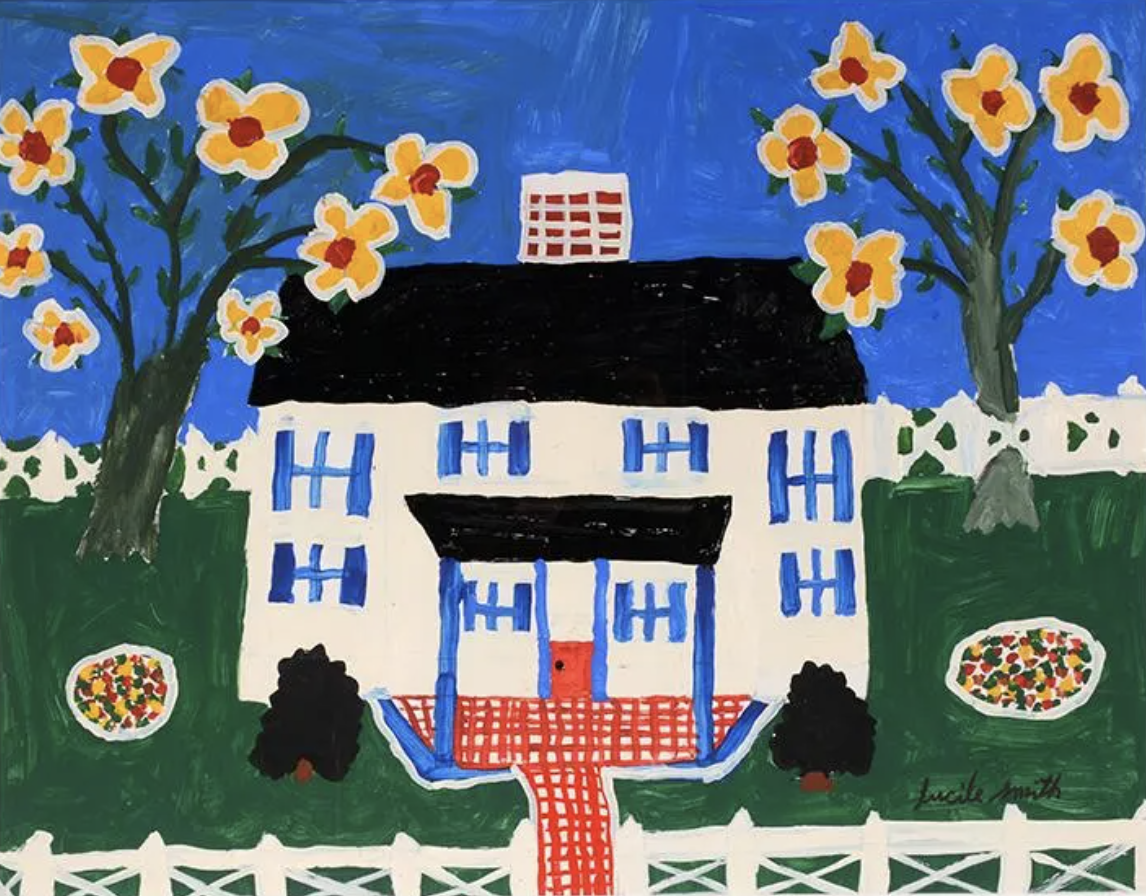 Daily Art: LUCILE SMITH's "House and Dogwoods" - folkartwork